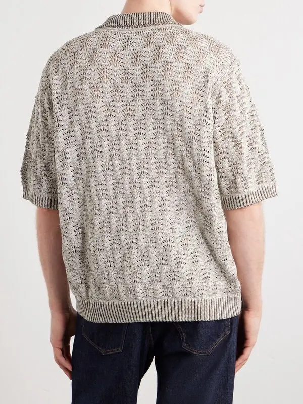 CORRIDOR Open-knit Pima Cotton Polo Shirt