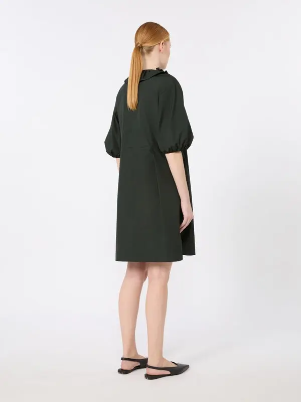 Max Mara Cotton Poplin Short Dress With Ruffles