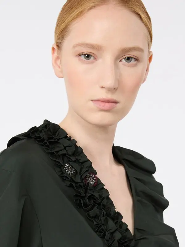 Max Mara Cotton Poplin Short Dress With Ruffles