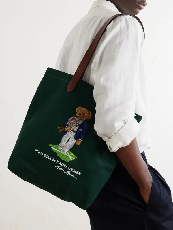 Polo Ralph Lauren Wimbledon Bear Embroidered Cotton Tote