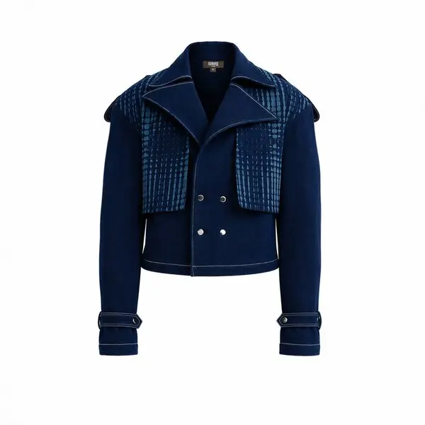 LUROQ LONDON Short Graphic Trench - Blue