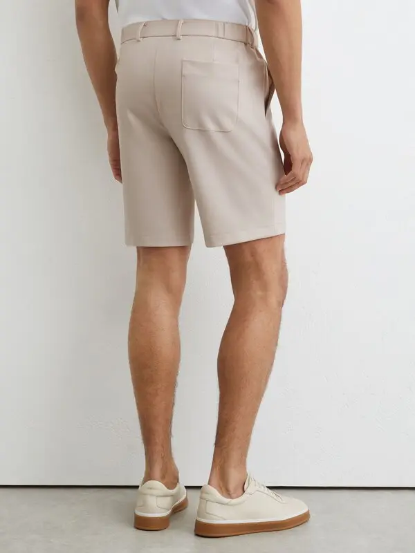 REISS Technical Stretch Shorts - Stone
