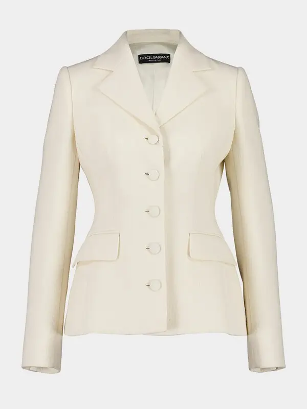 Dolce & Gabbana Double Crêpe Tailored Blazer - White