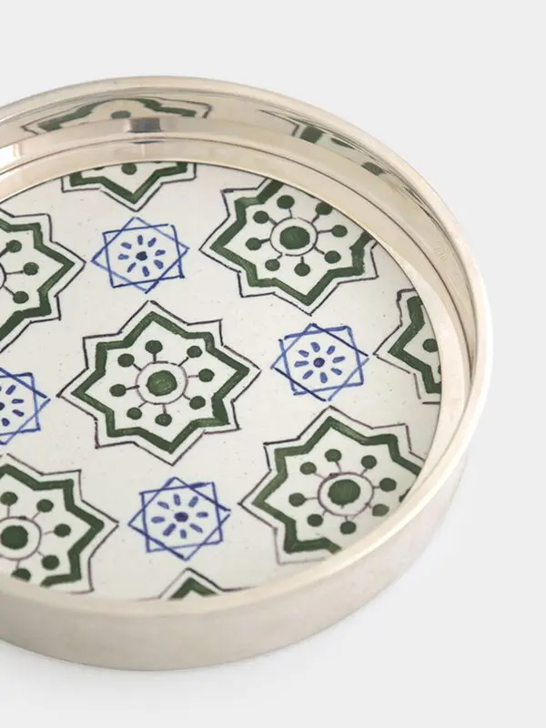 LEITÃO &AMP; IRMÃO Leitão & Irmão Sterling Bottle Coaster With Uptown Tile