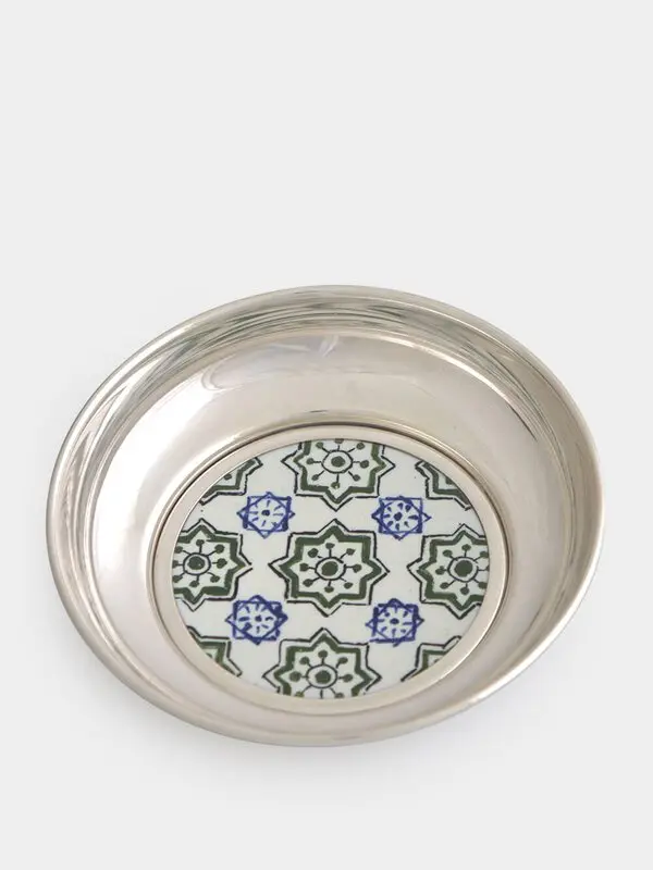 LEITÃO &AMP; IRMÃO Leitão & Irmão Sterling Round Tray With Uptown Tile