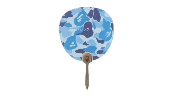 A BATHING APE Abc Camo Japanese Fan - Blue