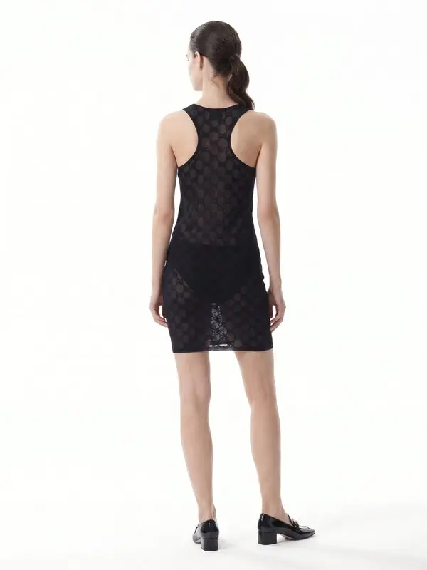 Gucci Mini Dress In Viscose Crêpe With Logo Embroidery