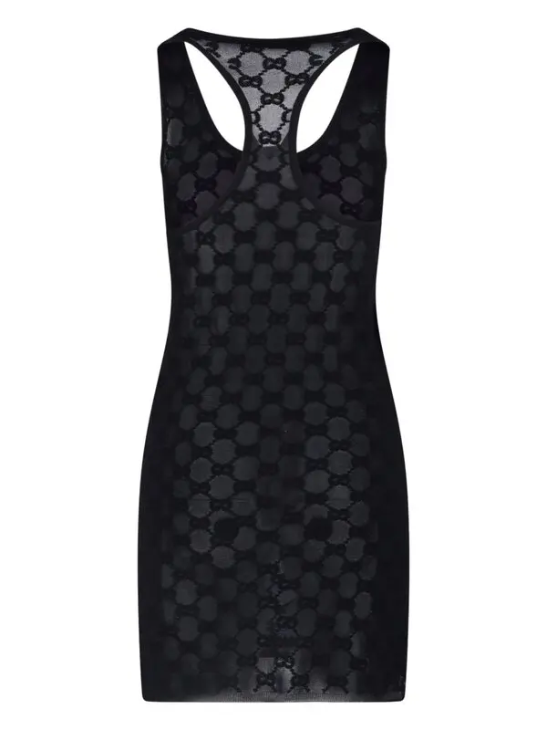 Gucci Mini Dress In Viscose Crêpe With Logo Embroidery