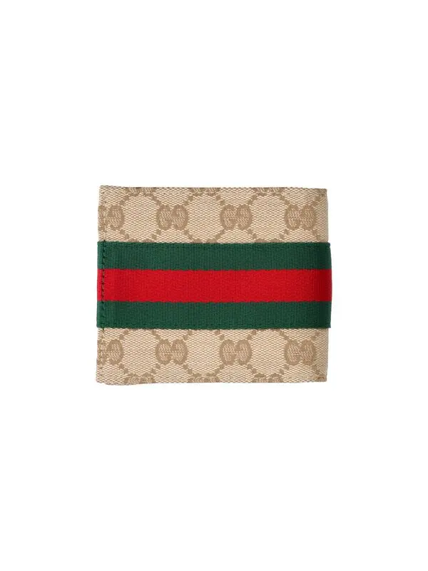 Gucci Bi-fold Wallet "web - Beige