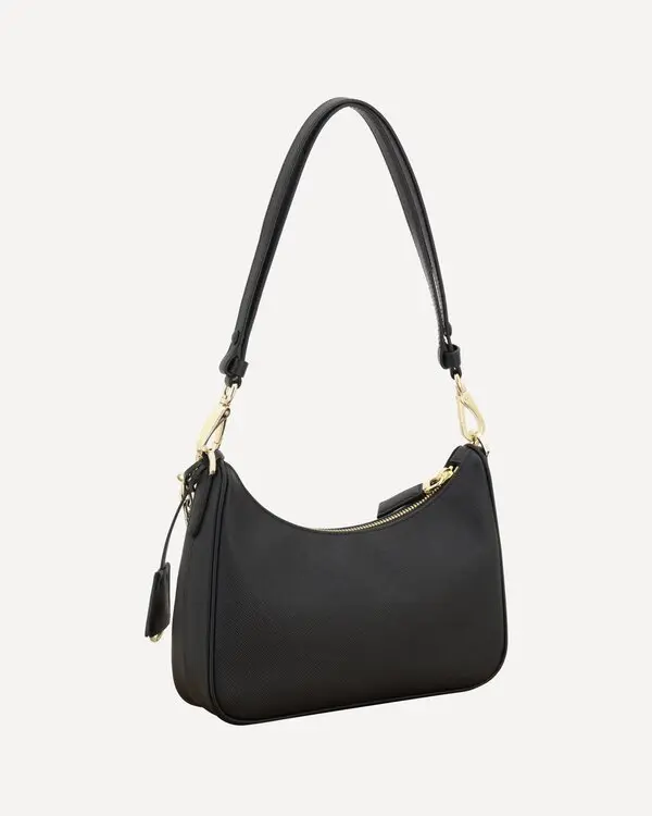 Prada Saffiano Leather Shoulder Bag - Black
