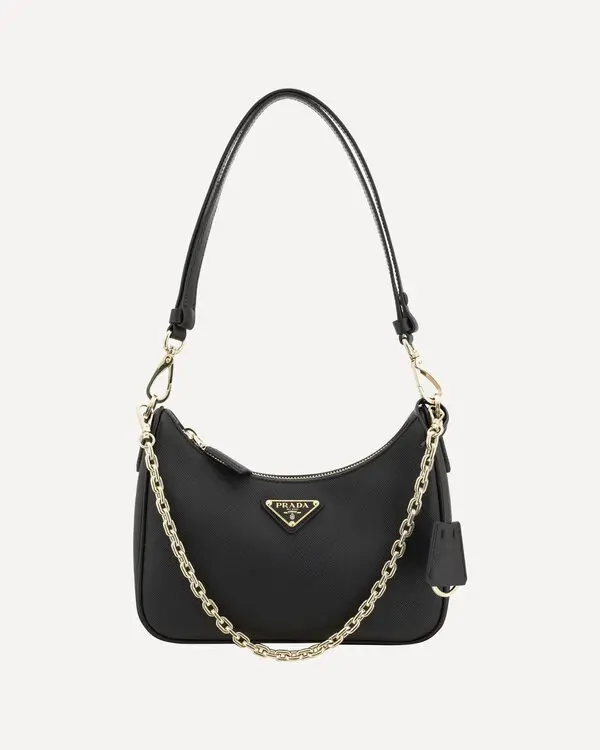 Prada Saffiano Leather Shoulder Bag - Black