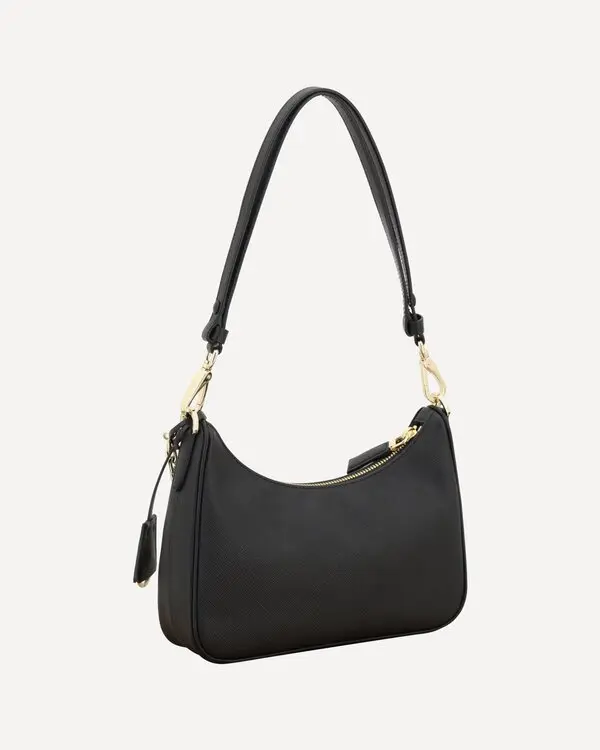 Prada Saffiano Leather Shoulder Bag - Black