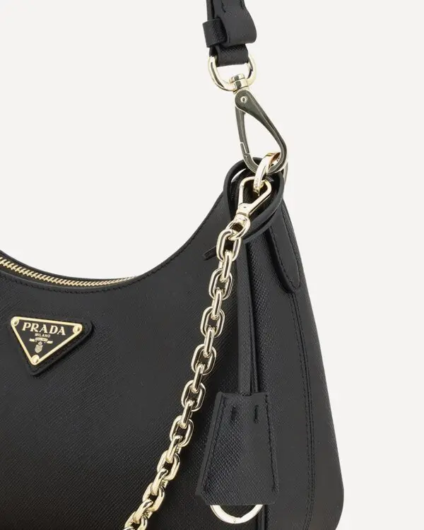 Prada Saffiano Leather Shoulder Bag - Black