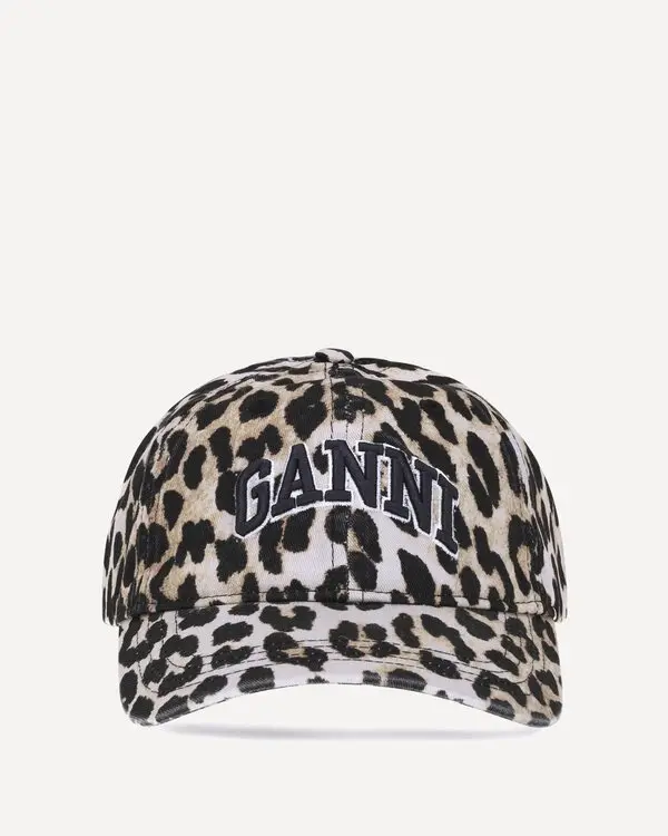 GANNI Leopard Print Baseball Cap - Multicolour