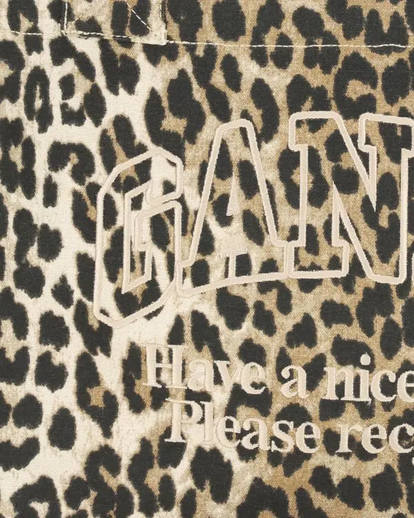 GANNI Leopard Print Tote Bag