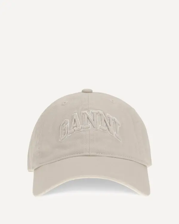 GANNI Canvas Cap With Logo - Beige
