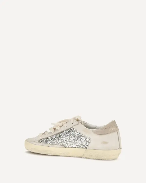 GOLDEN GOOSE Super Star Glitter Sneakers - Cream
