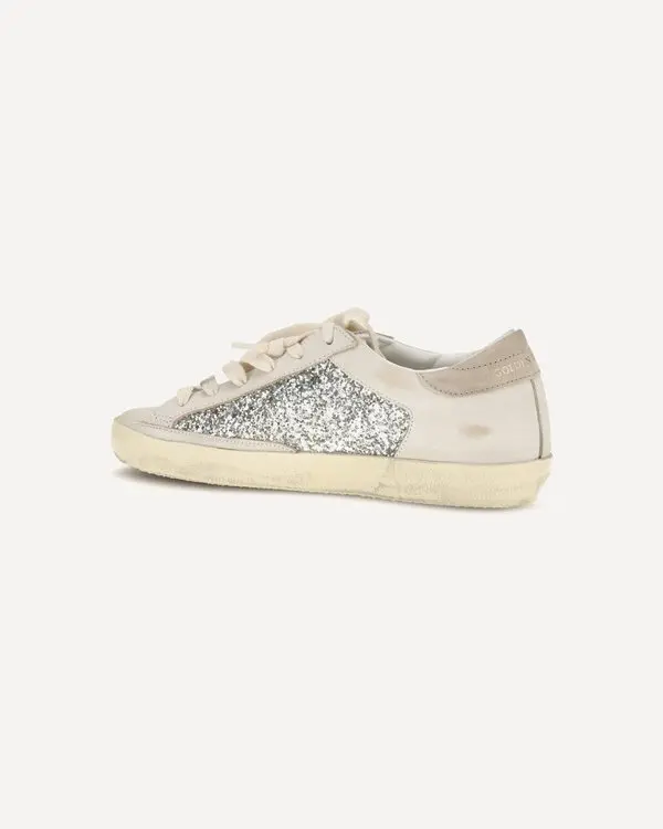 GOLDEN GOOSE Super Star Glitter Sneakers - Cream