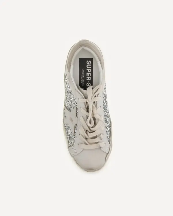 GOLDEN GOOSE Super Star Glitter Sneakers - Cream