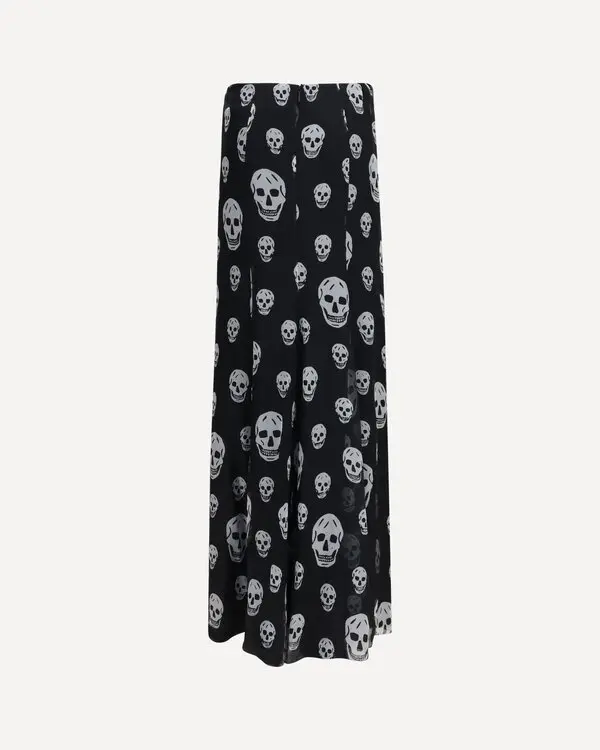 Alexander McQueen Draped Long Skull Skirt