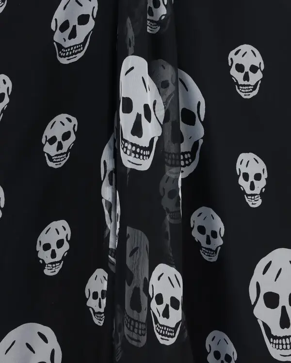 Alexander McQueen Draped Long Skull Skirt