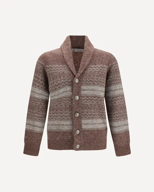 Brunello Cucinelli Shawl Collar Cardigan - Bordeaux
