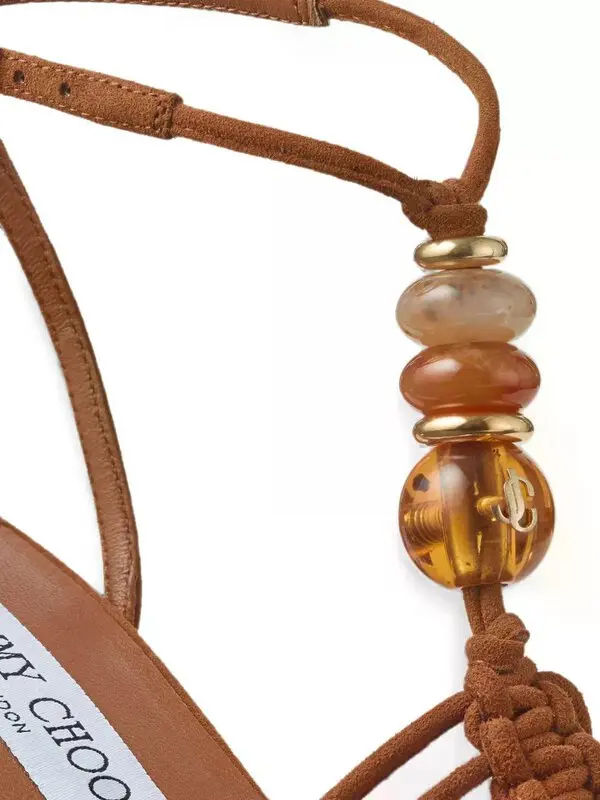 JIMMY CHOO Lemi 100 Bead-embellished Espadrille Wedges