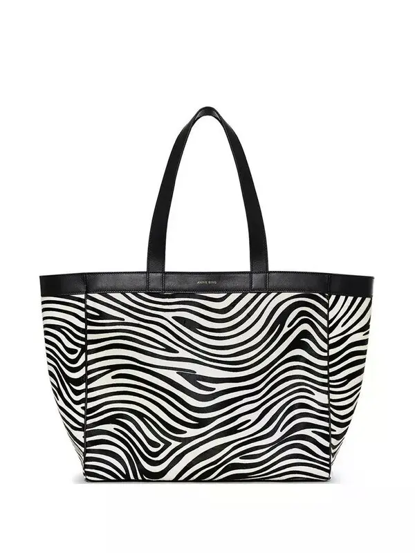 ANINE BING Medium Rio Tote In Zebra Print Calf Hair