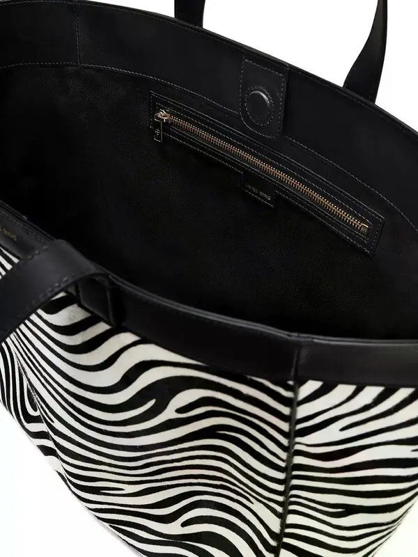ANINE BING Medium Rio Tote In Zebra Print Calf Hair