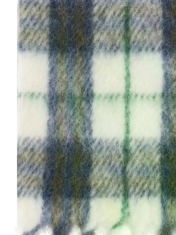 Burberry Check-pattern Fringed Scarf - White
