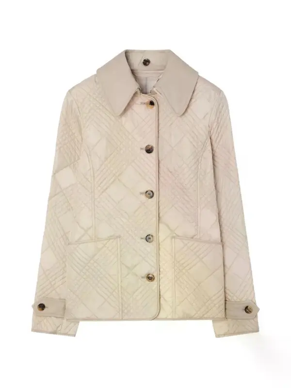 Burberry Quilted Nylon Fernleigh Jacket With Detachable Leather Collar