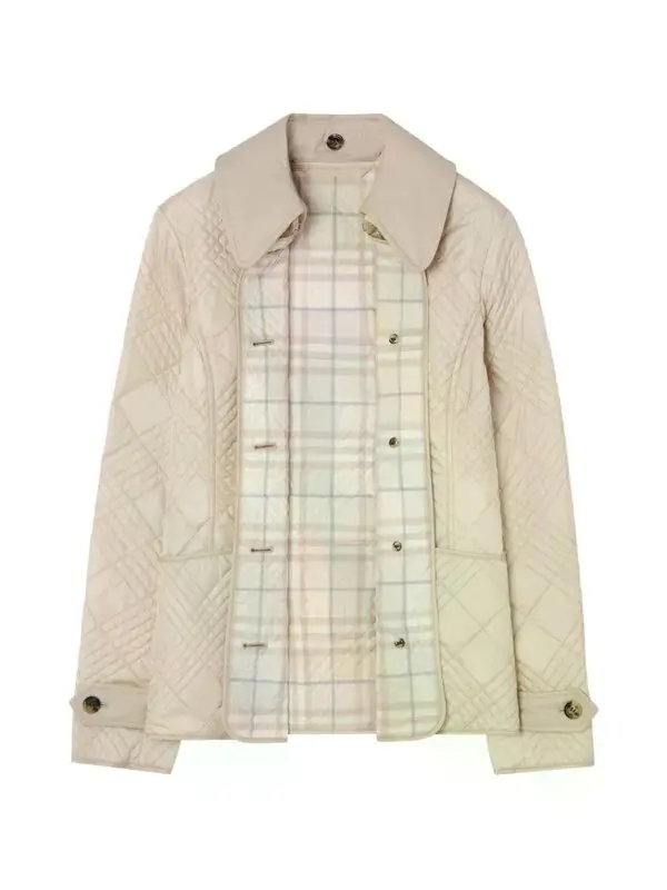 Burberry Quilted Nylon Fernleigh Jacket With Detachable Leather Collar