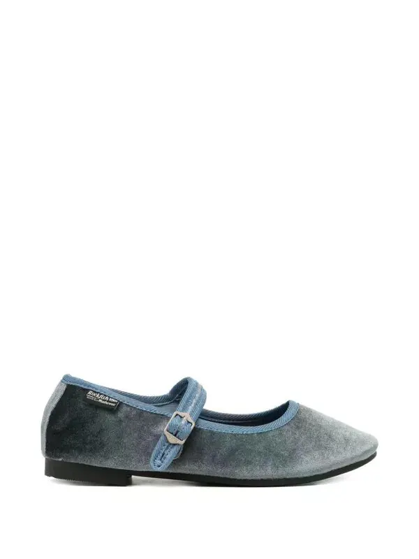 ROCKFISH Velvet Buckle-fastening Ballet Flats