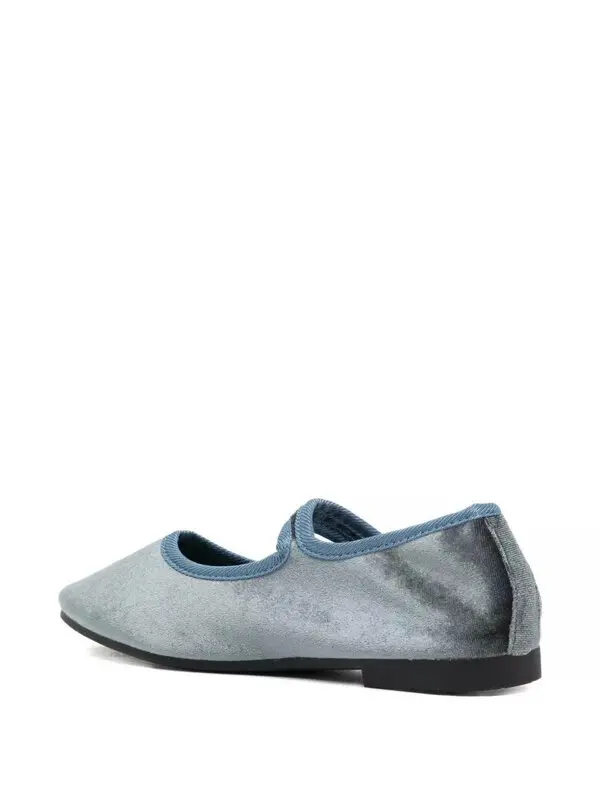 ROCKFISH Velvet Buckle-fastening Ballet Flats