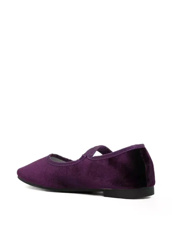 ROCKFISH Velvet Buckle-fastening Ballet Flats - Purple