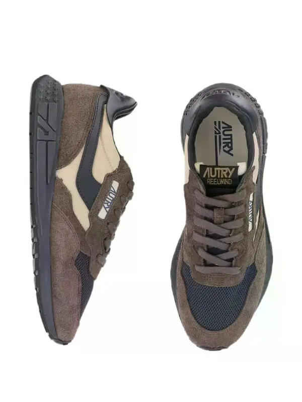 AUTRY Logo Patch Panelled Sneakers - Brown