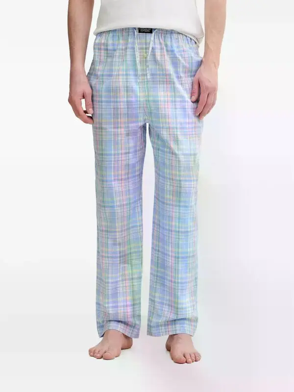 Polo Ralph Lauren Plaid Drawstring Pajama Trousers - Blue