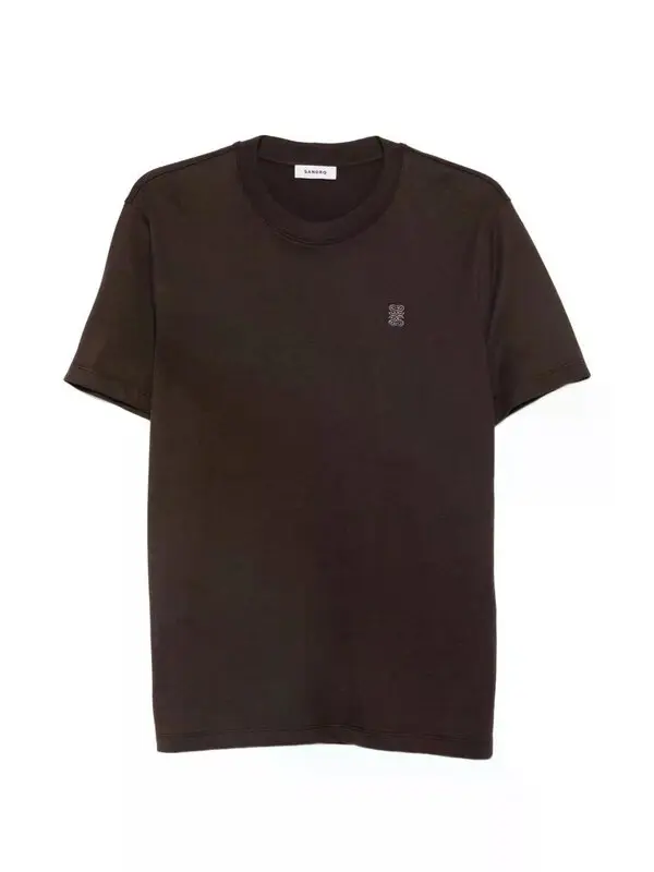 Sandro Leather-patch T-shirt