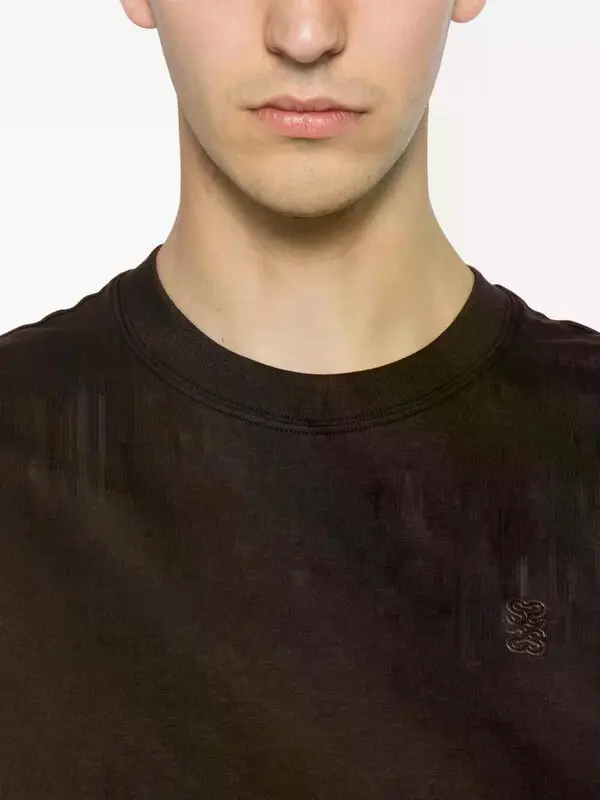 Sandro Leather-patch T-shirt