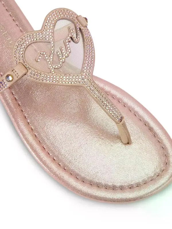 Kurt Geiger Crystal Heart T-bar Sandals - Pink