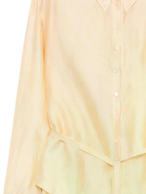 LOW CLASSIC Shirred-back Belted Blouse