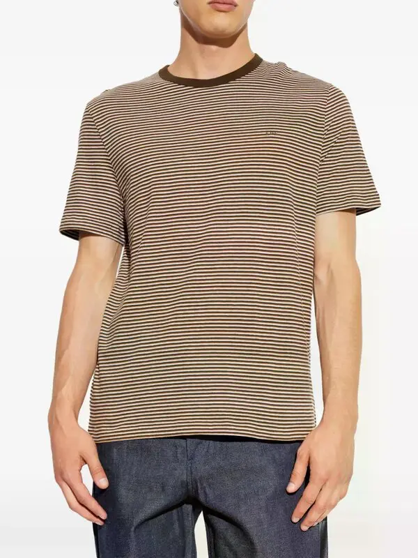A.p.c. Logo-embroidered Striped T-shirt