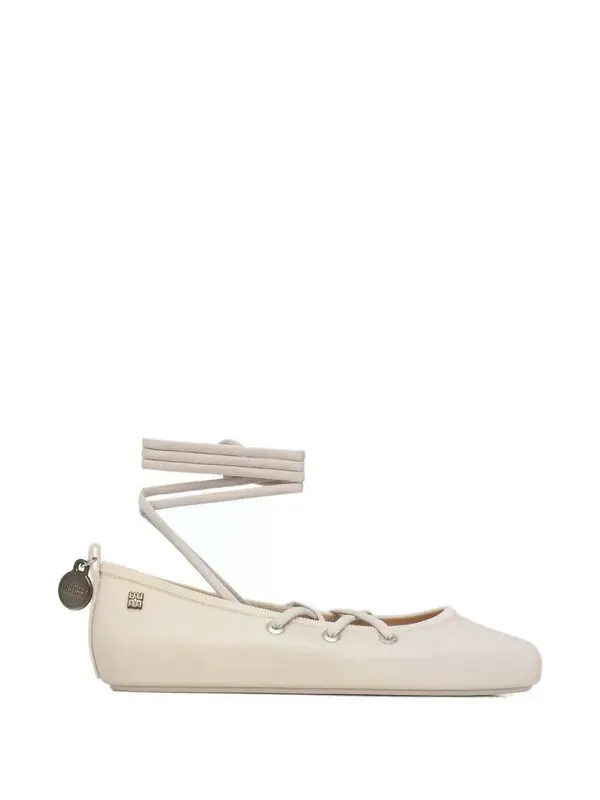 Melissa Lace-up Ankle-strap Ballet Flats - Neutrals