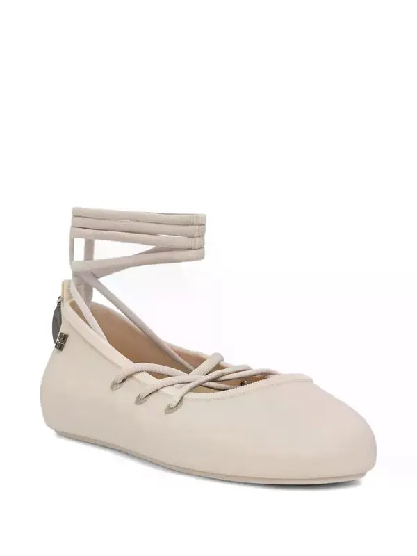 Melissa Lace-up Ankle-strap Ballet Flats - Neutrals