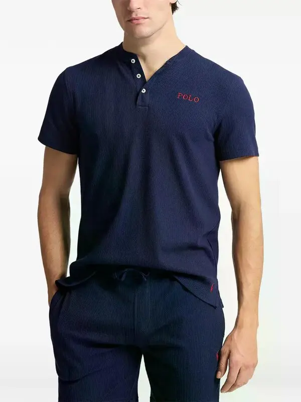 Polo Ralph Lauren Waffle-knit Henley Pajamas - Blue