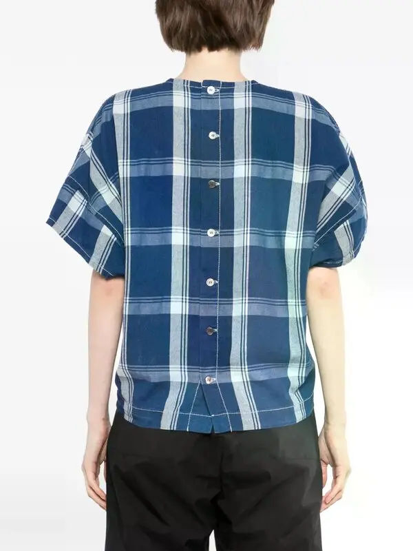 AND WANDER Check-print Pocket Top