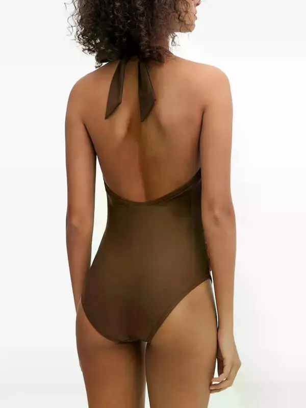 Dkny Ruched Halterneck Swimsuit