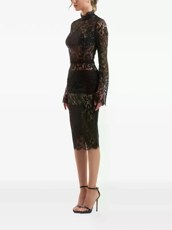 IMROSKA Lace-up Floral-lace Blouse