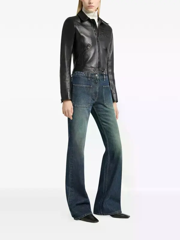 COURREGES Leather Logo Detail Jacket
