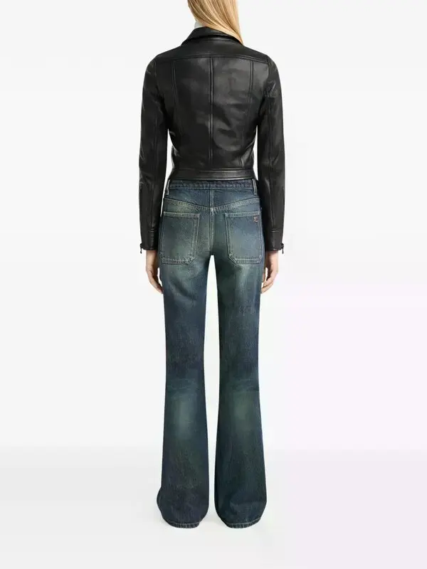 COURREGES Leather Logo Detail Jacket